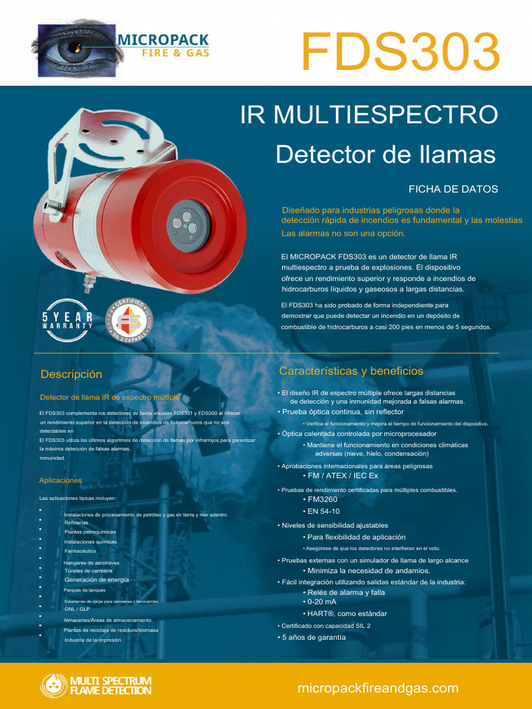 Micropack Spanish FDS303 Multi Spectrum IR Flame Detector | PDF