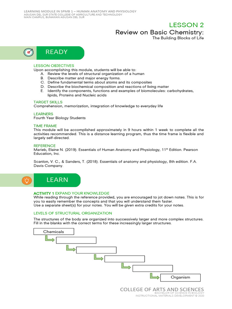 Lesson 2 Review On Basic Chemistry | PDF