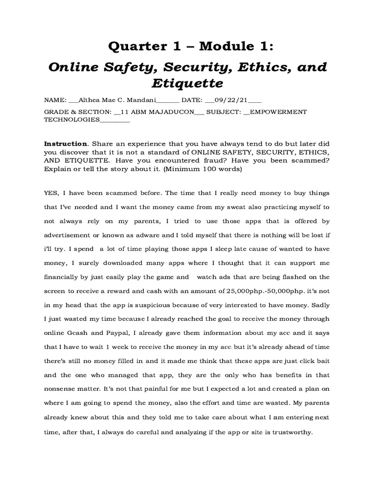 Etech Q1 M2 Written | PDF