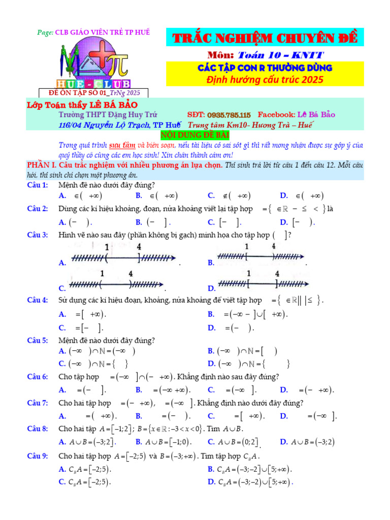 De On Cac Tap Hop So Form 2025-0 A2, V2 | PDF