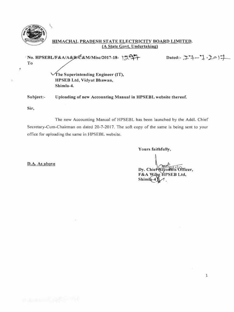 Accounting Manual of HPSEBL | PDF
