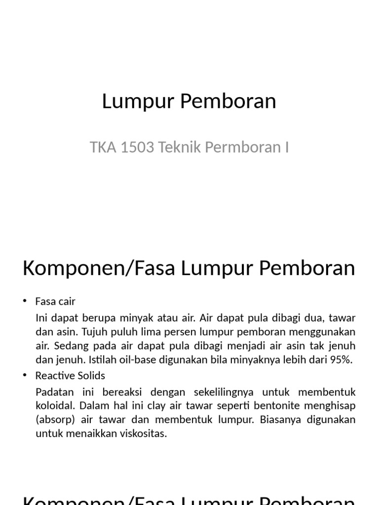 TKA 1503 Lumpur Pemboran | PDF