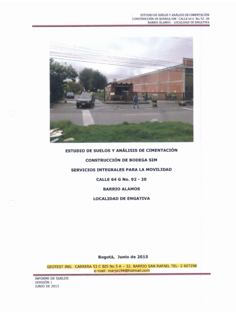 Estudio Suelos y Analisis de Cimentacion Bodega Sim | PDF