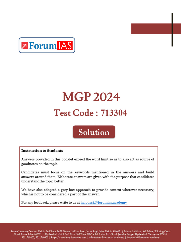 MGP 2024 Test Code 713304 Sol Eng | PDF
