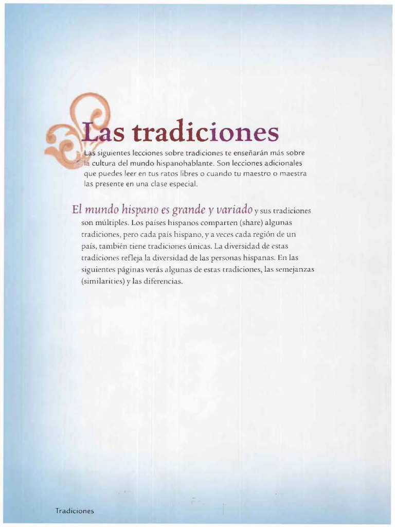 Avancemos - 3 - Las Tradiciones | PDF