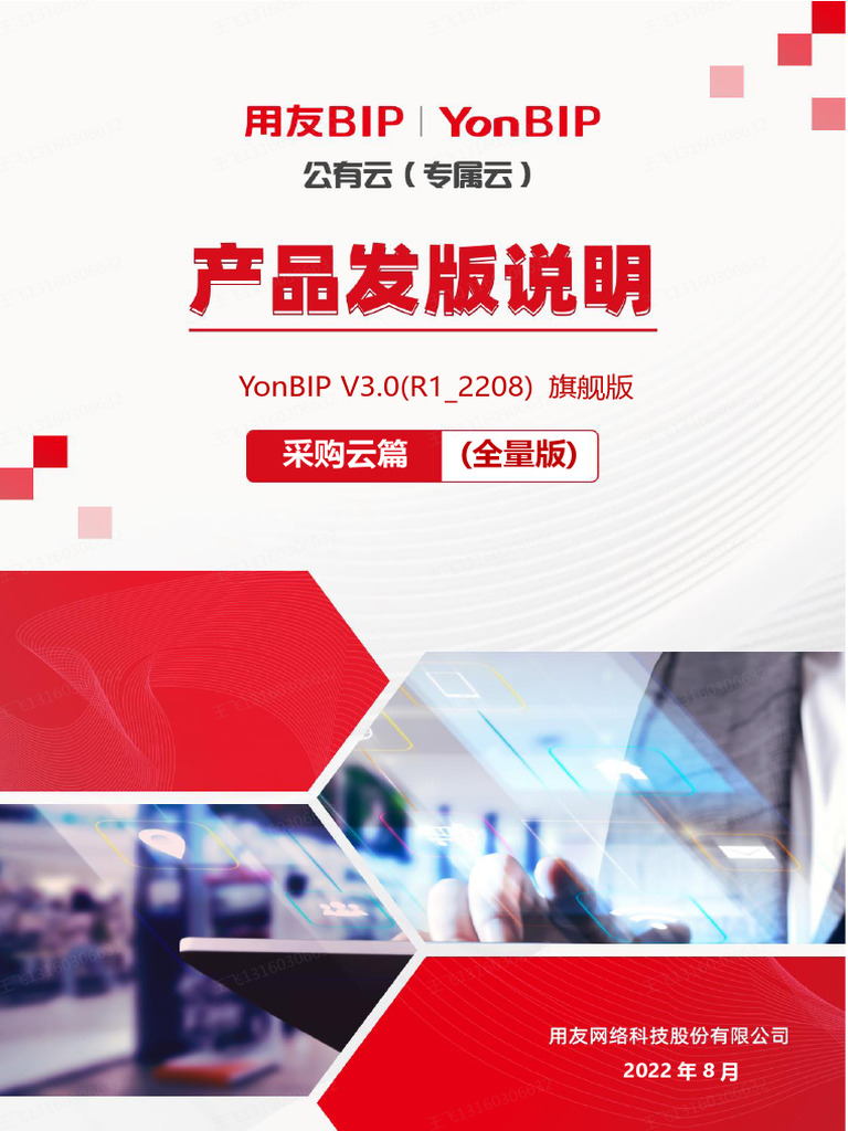 用友YonBIP V3.0 (R1 - 2208) 旗舰版公有云（专属云）发版说明（全量版）-采购云篇 | PDF