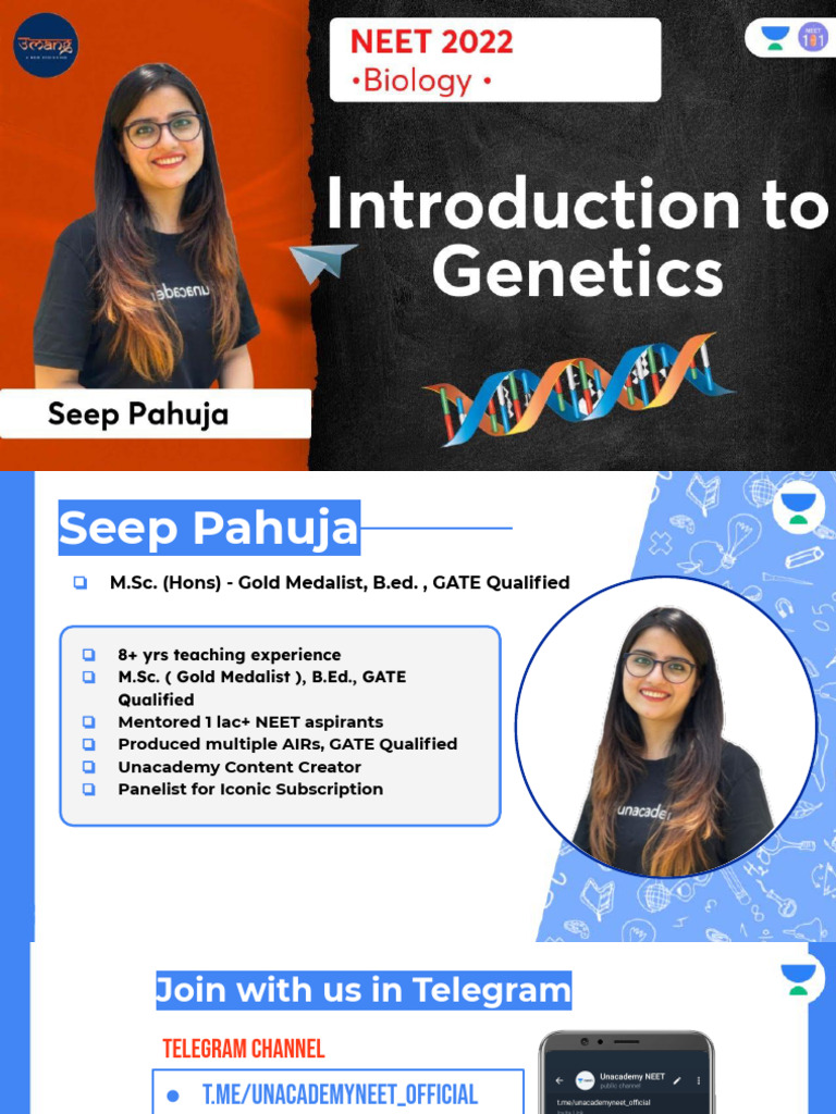 (L1) - Principles of Inheritance & Variation | PDF