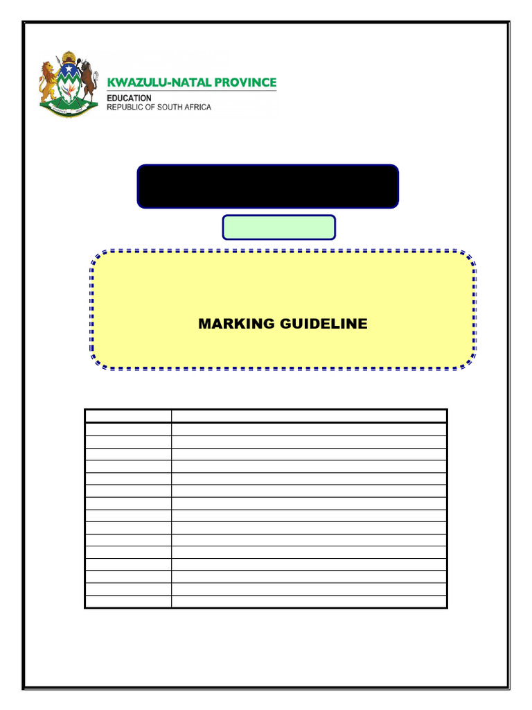 Mathematical Lit p1 Grade 12 September 2024 Marking Guidelines | PDF