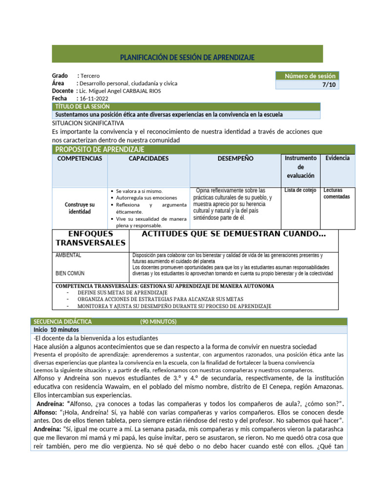 Sesion 3 DPCC 5°-U-4 - 2022 | PDF