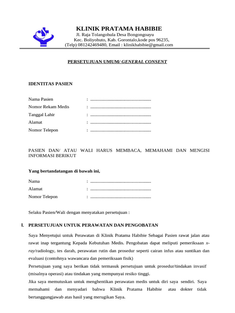 Form. General Consent Fix | PDF