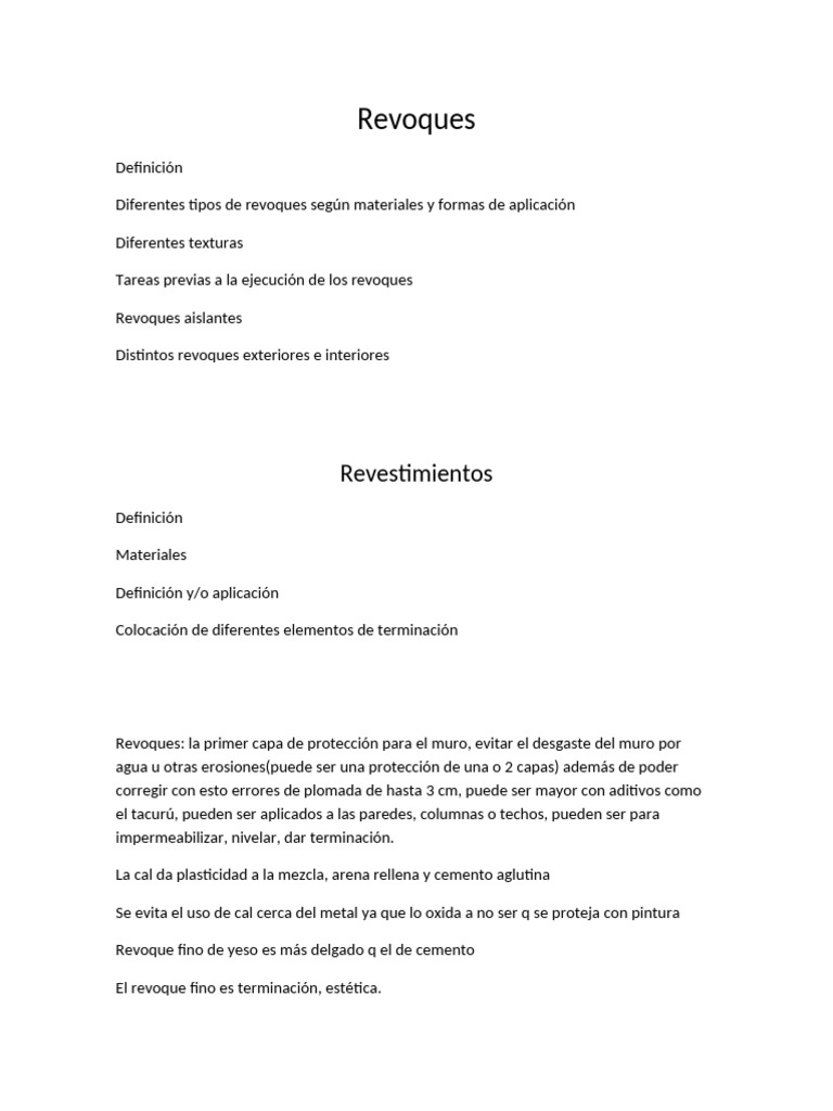 Revoques y Revestimientos | PDF
