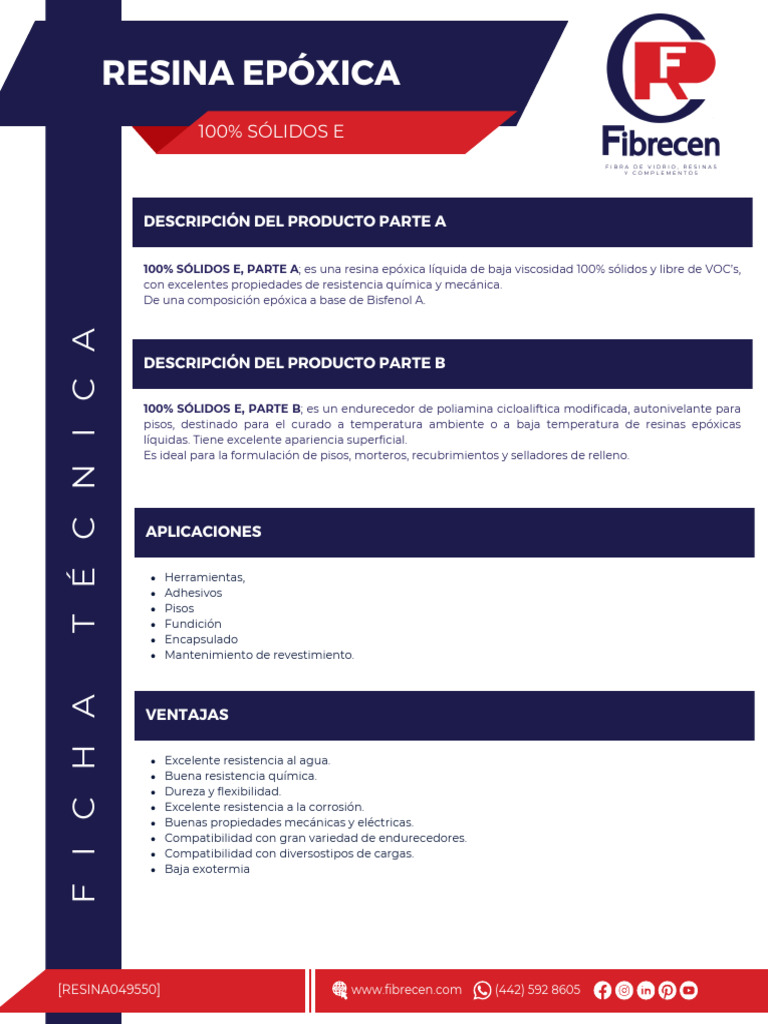 Ficha Técnica - Resina Epóxica | PDF | Epoxy | Sólido
