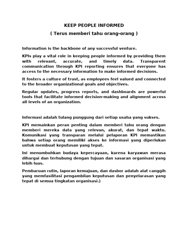 Keep People Informed | PDF