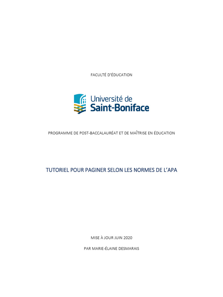 NORME PAGINATION D'UN LIVRE Tutoriel-paginer-selon-les-normes-de-lAPA | PDF