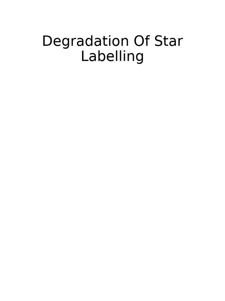 Degradation of Star Labelling | PDF