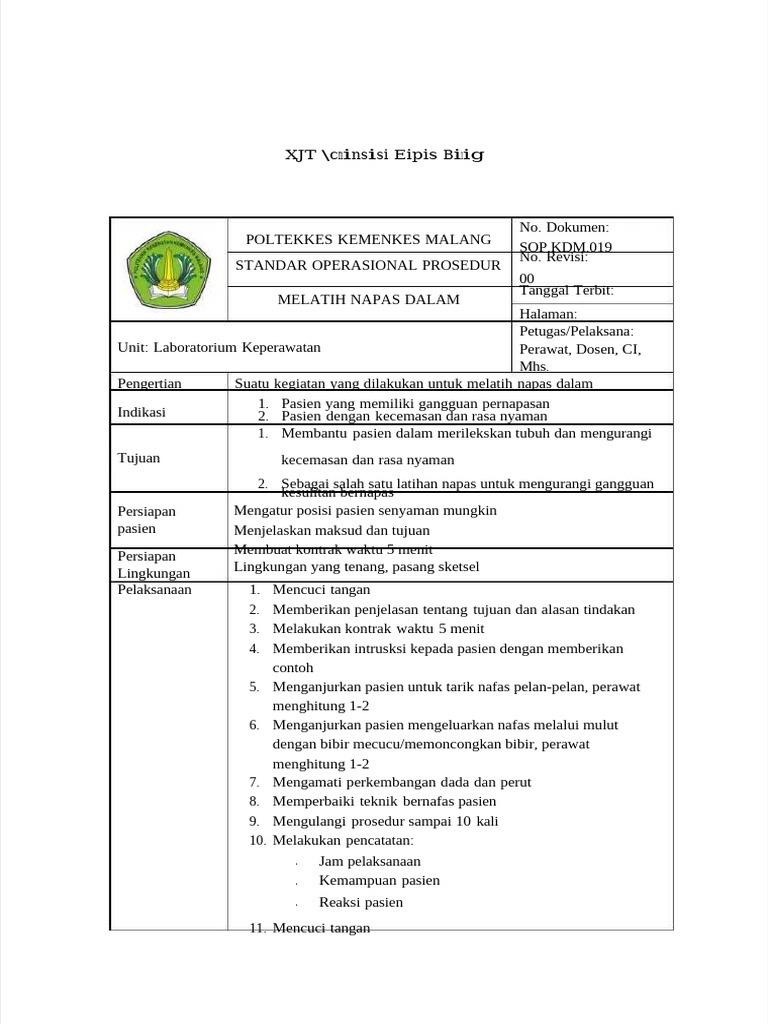 Sop Relaksasi Nafas Dalam | PDF