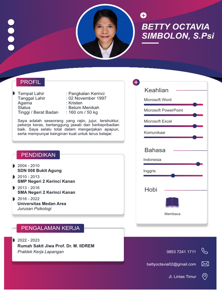 CV Betty Octavia Simbolon, S.psi | PDF