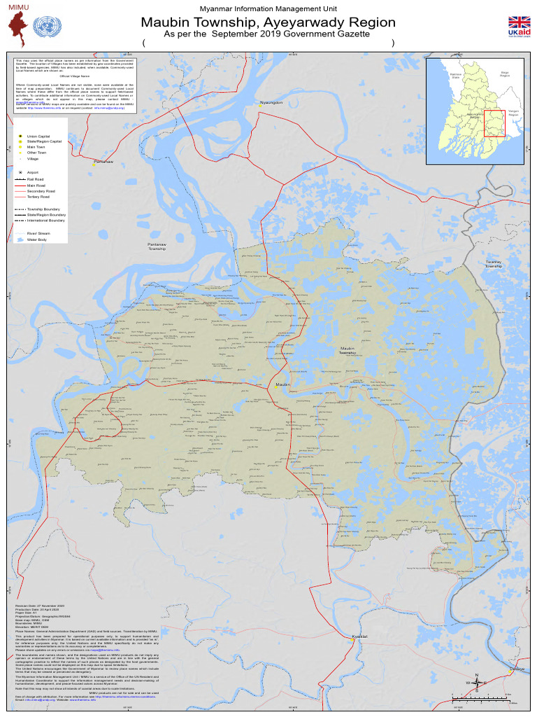 TSP Map - VL - Maubin-Ayeyarwady - MIMU154v05 - 27nov2020 - A1 - Eng | PDF