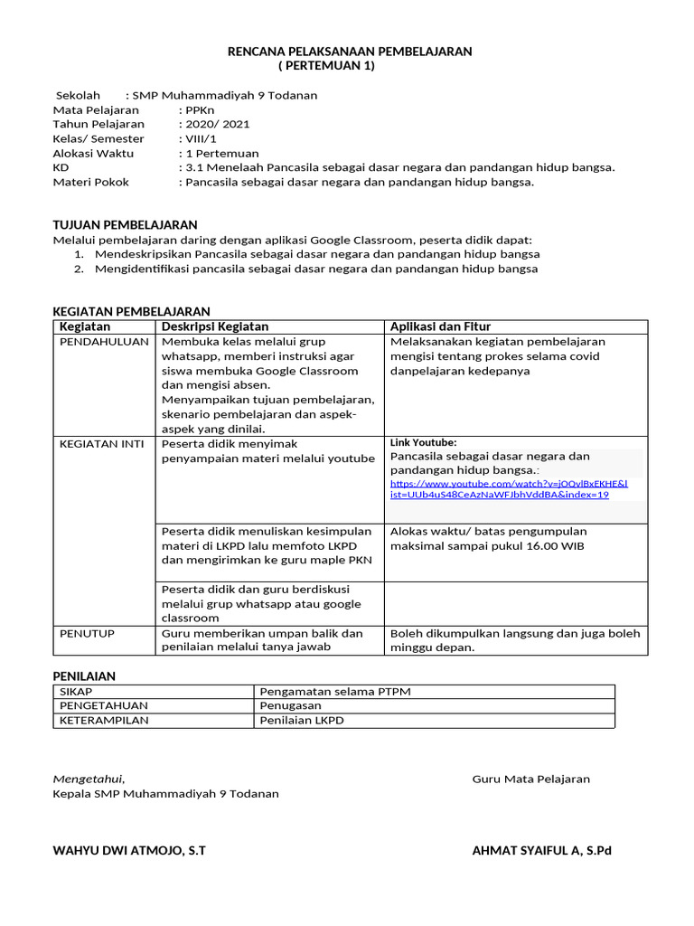 RPP PKN KLS 8-Dikonversi | PDF