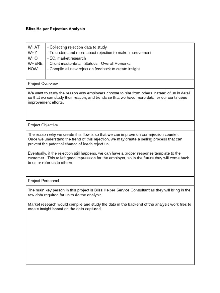 Rejection Analysis | PDF