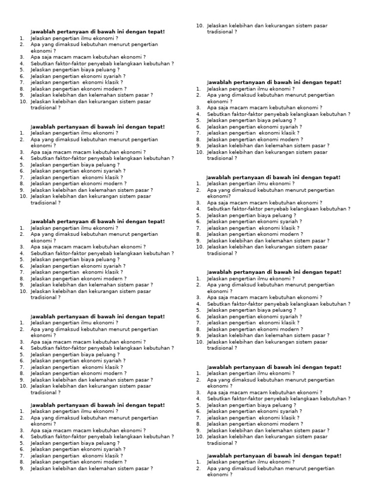 Jawablah Pertanyaan Di Bawah Ini Dengan Tepat | PDF