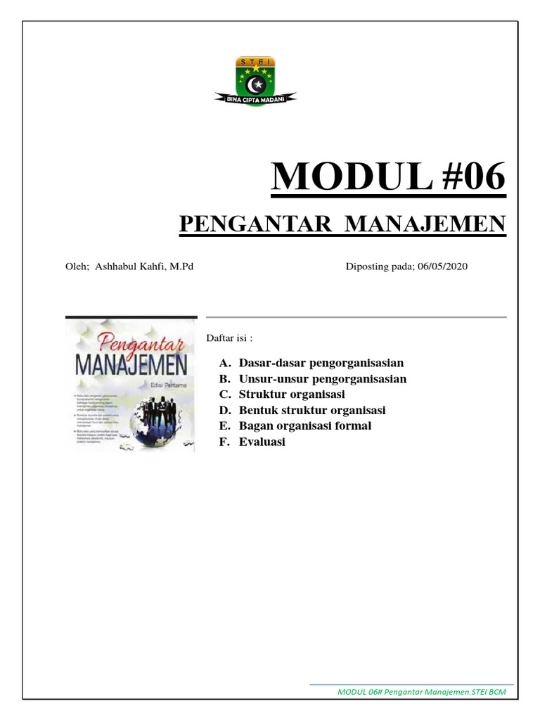 Modul 06 Pengantar Manajemen | PDF