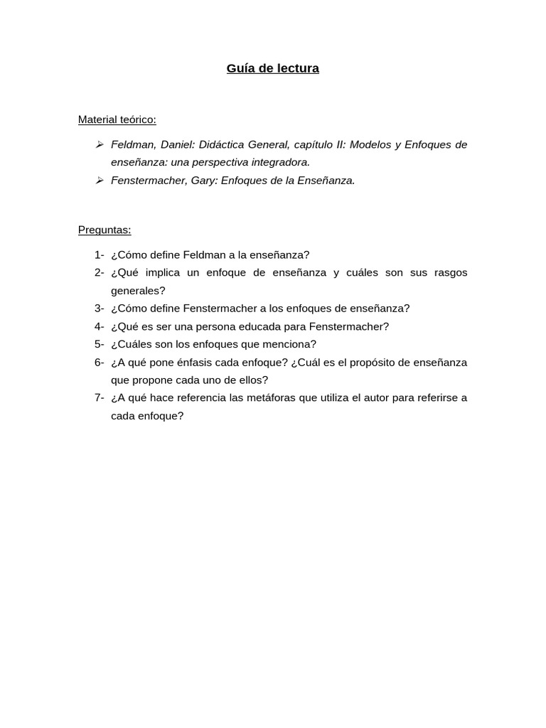 Guía de Lectura | PDF