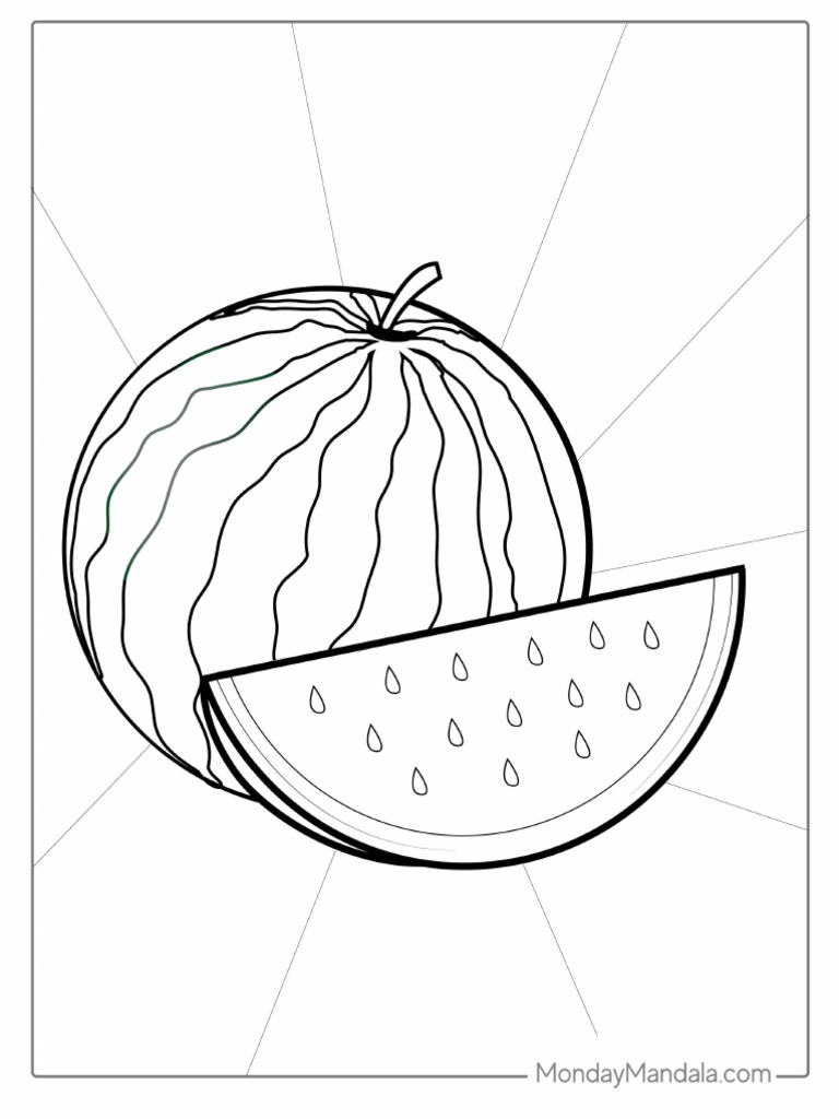 Big-Juicy-Watermelon-Coloring-Sheet | PDF