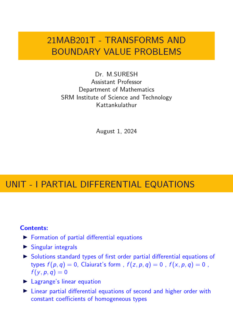 S PDE - Homogeneous Type-4-5-6 | PDF | Partial Differential Equation ...