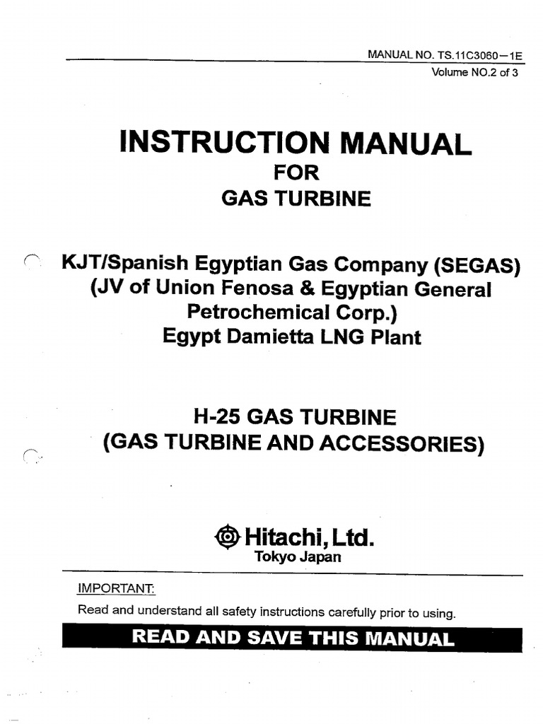 Instruction Manual For Gas Turbine Volume No - 2 of 3 | PDF