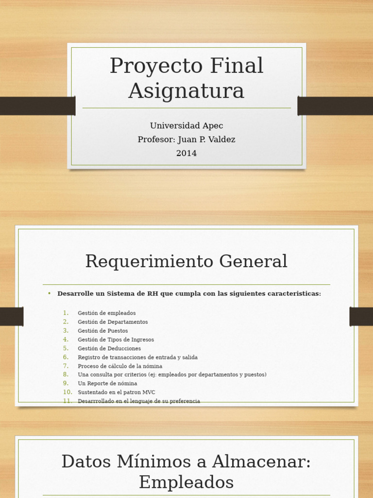 Proyecto Final Asignatura Nominas | PDF