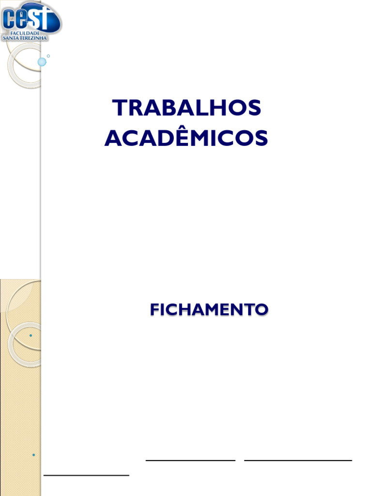 3 Aula de MTP I Trabalhos Acadêmicos | PDF