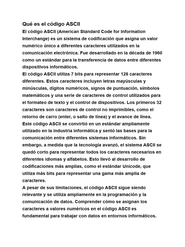 Guía Completa del Código ASCII | PDF | Ascii | Tipografía