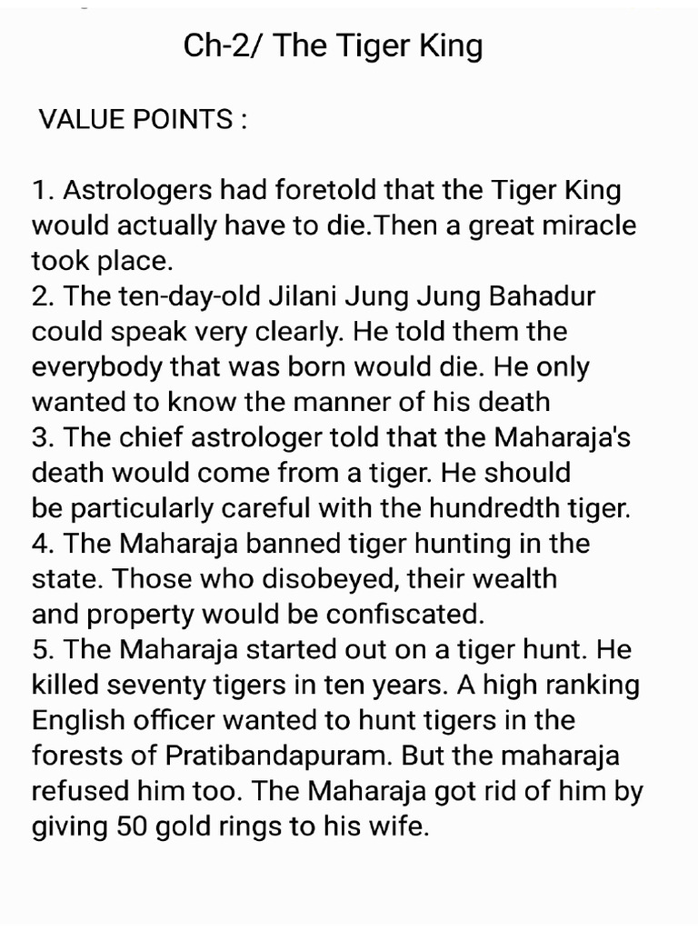 English CCh 2 TheTiger King | PDF