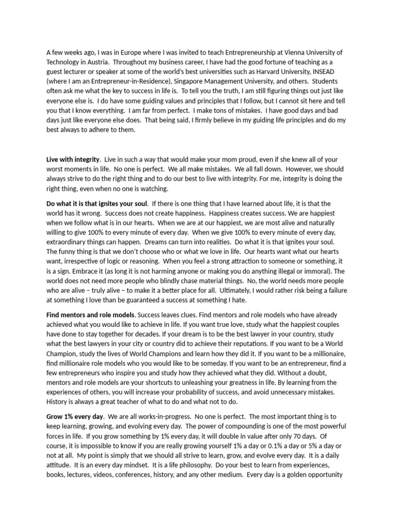 A Few Weeks Ago | PDF