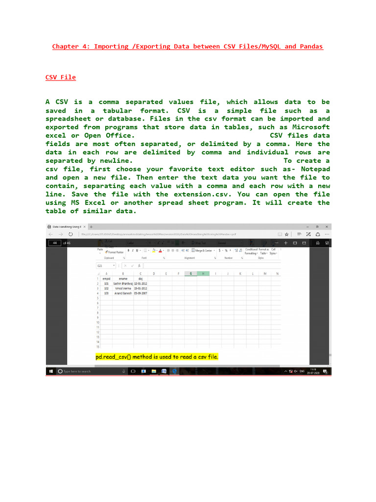Ch4class 12 Readingcsv Files | PDF