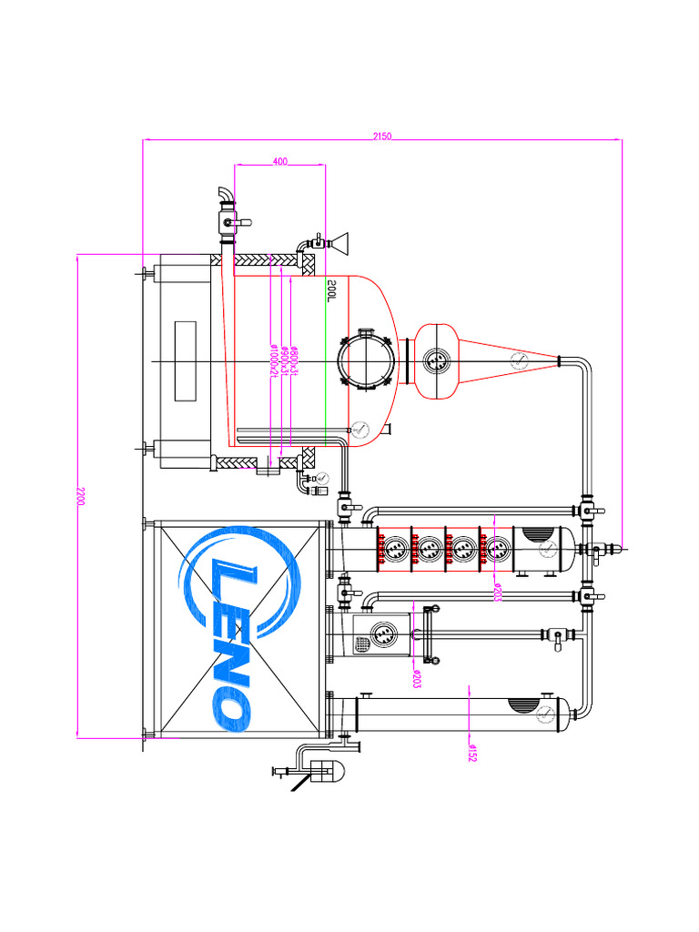 200L Distillation System 8.3.2023 Drawing | PDF