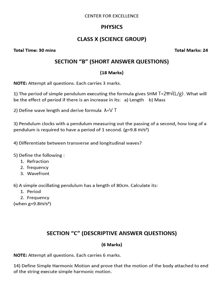 Class X Physics Exam CHP 10 | PDF