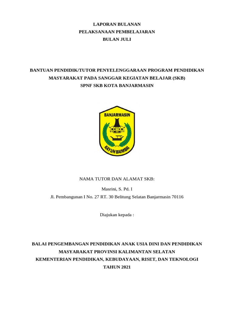 Lap. Bul. Juli 2021 Word | PDF | Career & Growth | Art