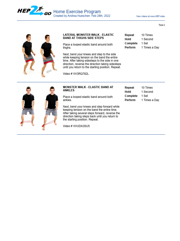 Home Exercise Program 345 | PDF