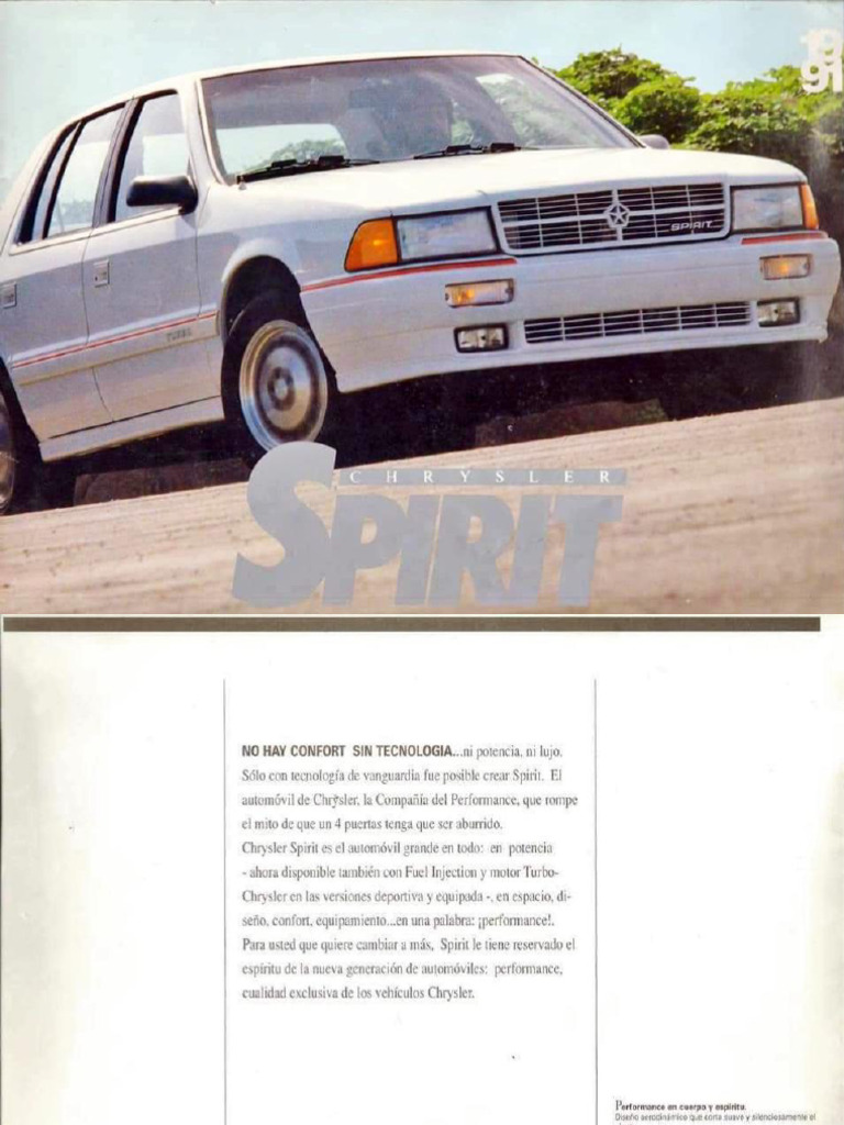 1991 Chrysler Spirit 1991 MX | PDF