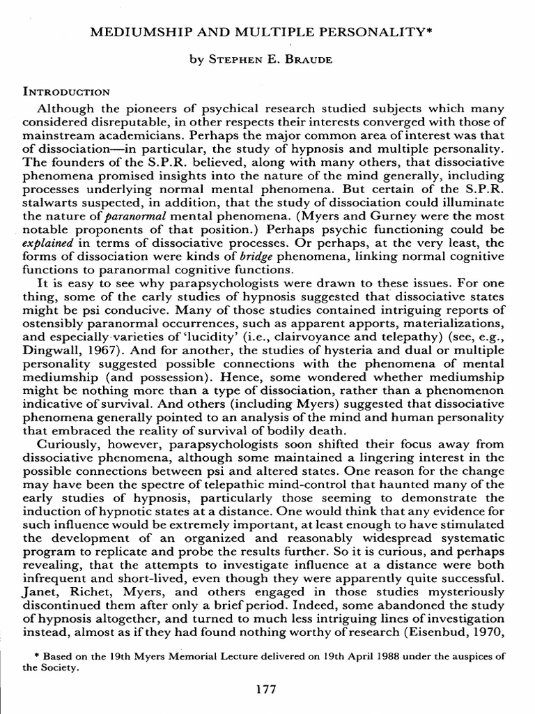 Mediumship and Multiple Personality | PDF