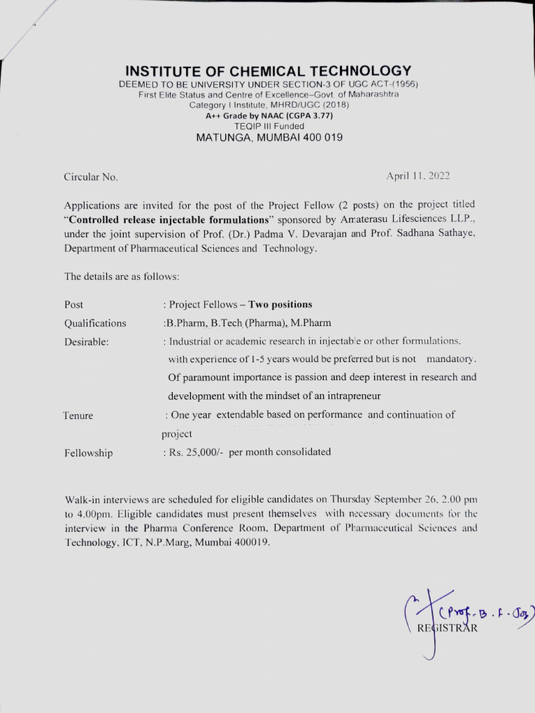 ICT Project Fellow Advertisement | PDF