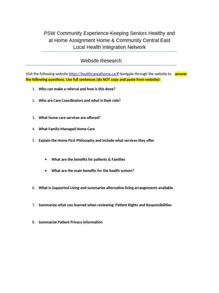 PSW Community Assignment # 1 Website Research2 | PDF