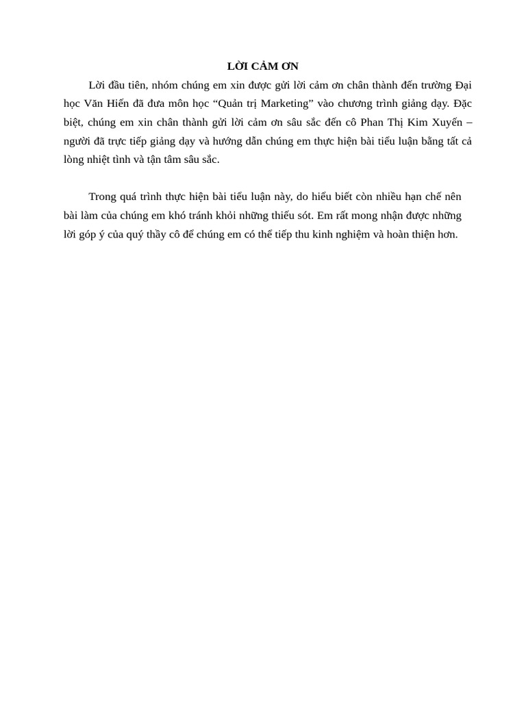 Tiểu luận QT MAR nhóm 14 | PDF