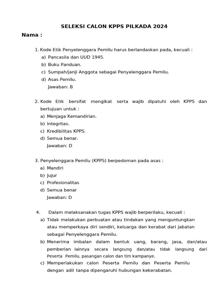 Soal Kpps | PDF