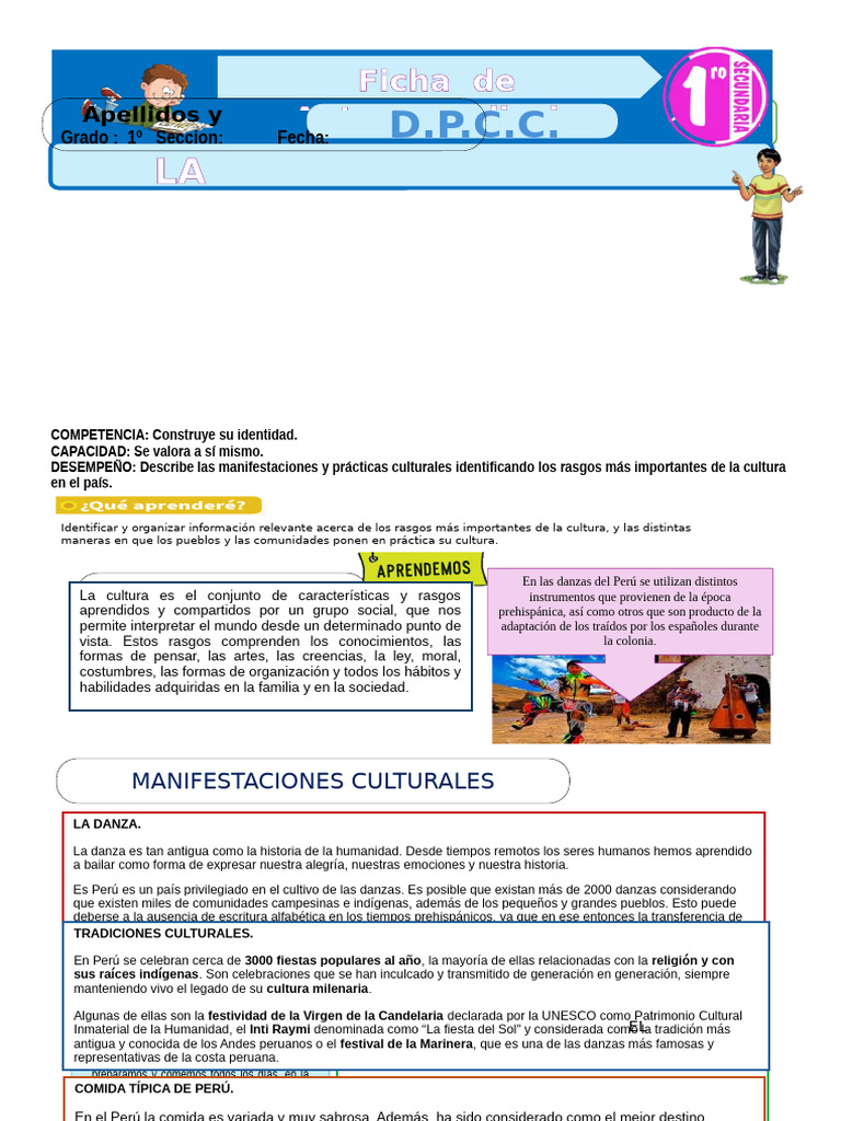 Ficha #2 - DPCC 1° | PDF