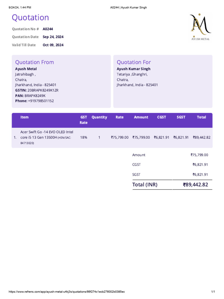 A0244 - Ayush Kumar Singh | PDF