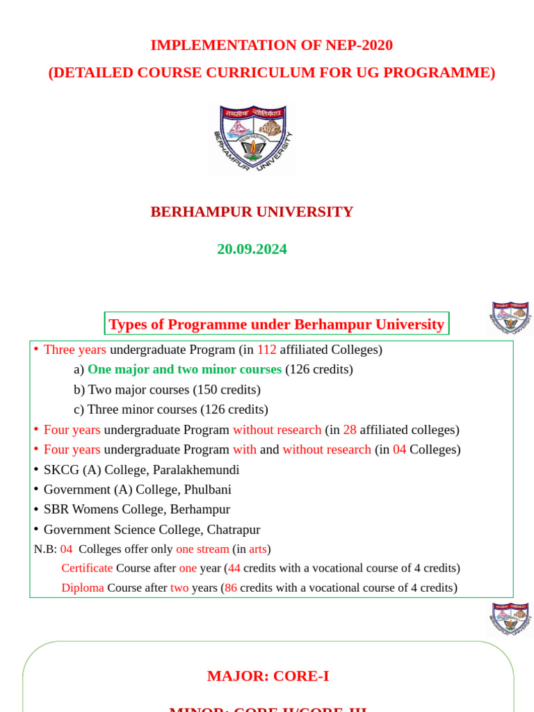 NEP UG Syllabus - 20.09.2024revised | PDF