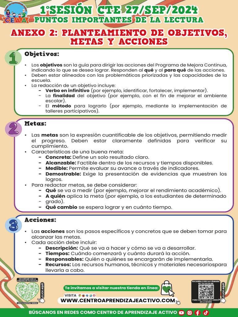 Infografia Anexo 2 Planteamiento de Objetivos Metas y Acciones | PDF
